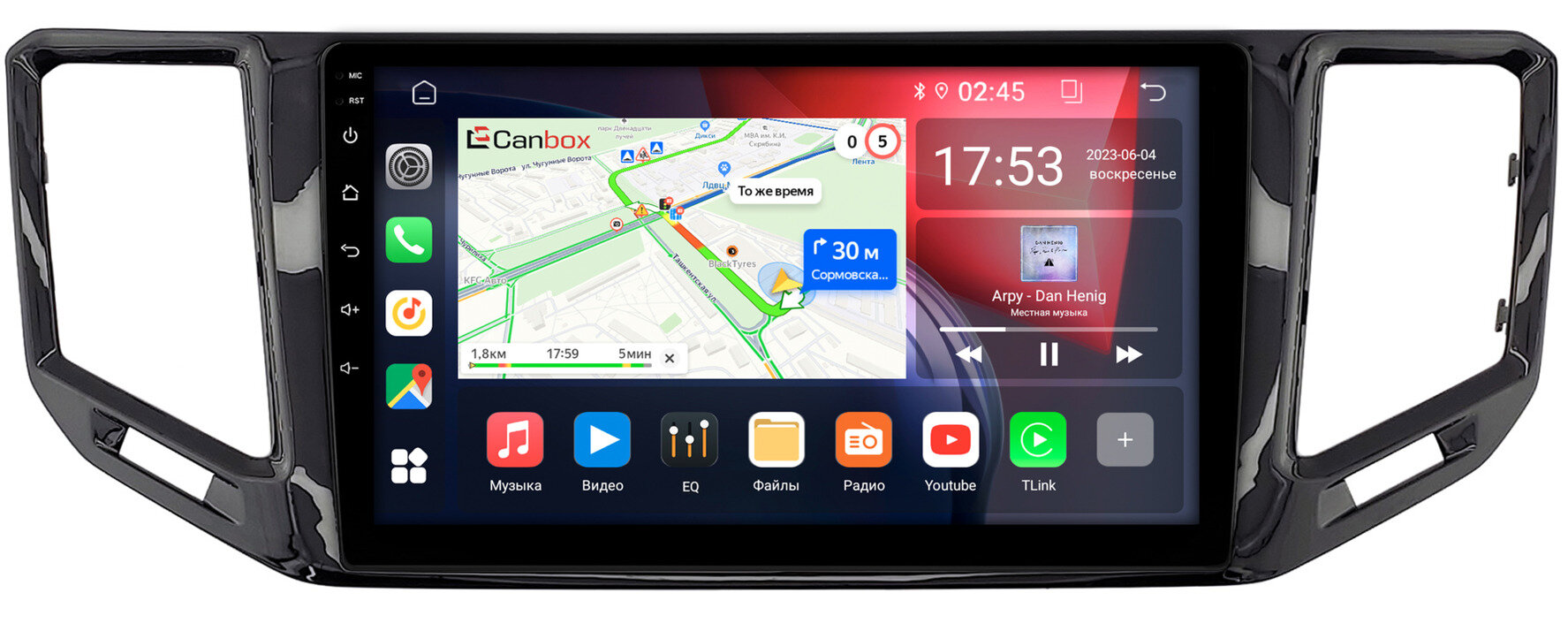 Штатная магнитола Volkswagen Teramont 2016-2020 (Китайский рынок) (глянцевая) Canbox GT10-054 2/32 Android 10 (IPS, DSP, CarPlay)