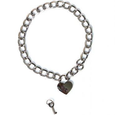 Lola Games Party Hard Embrace, серебристый Ошейник из цепочки с замком в виде сердца