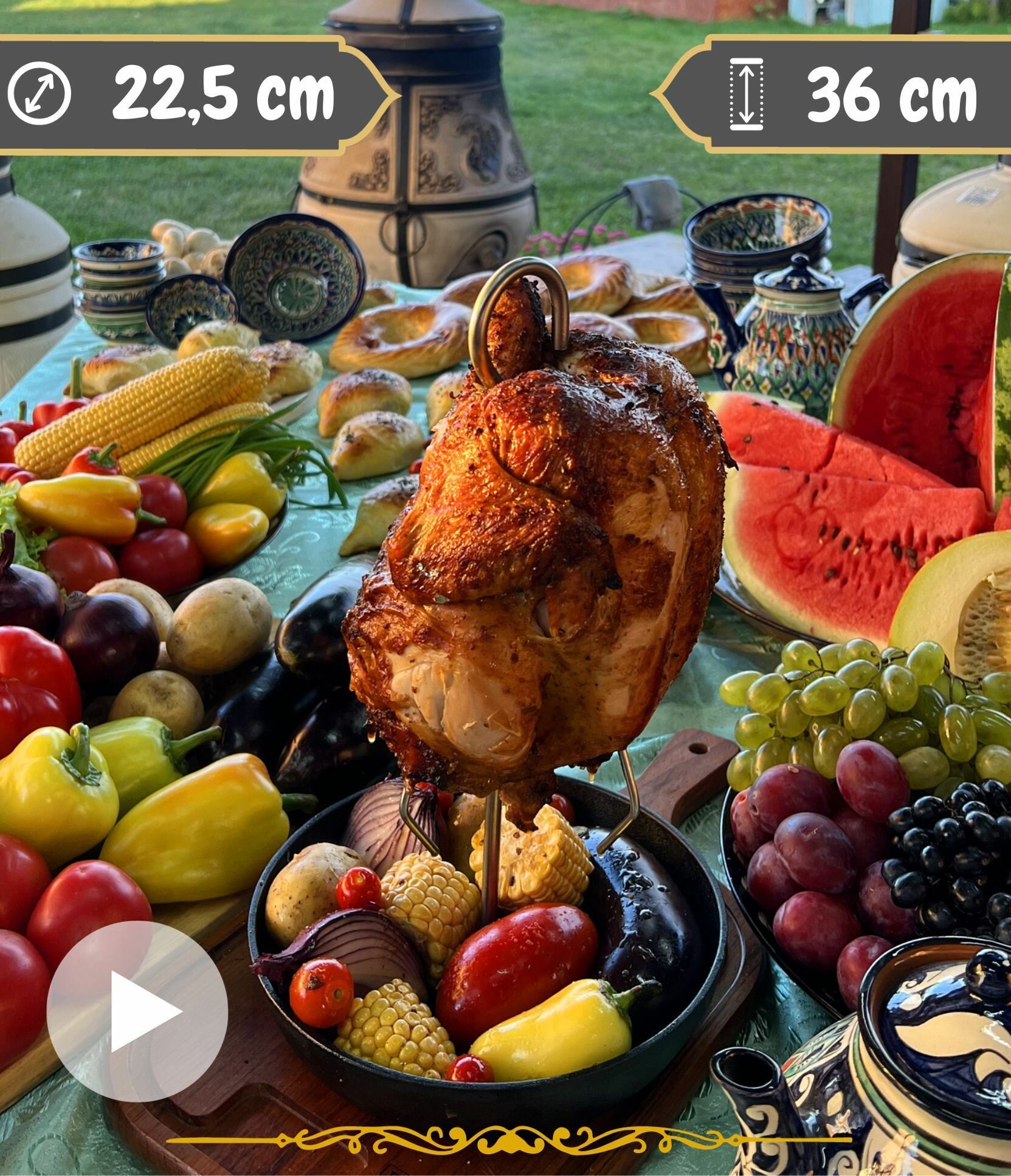 Курник для Тандыра диаметр 22.5 см, чугунная сковорода