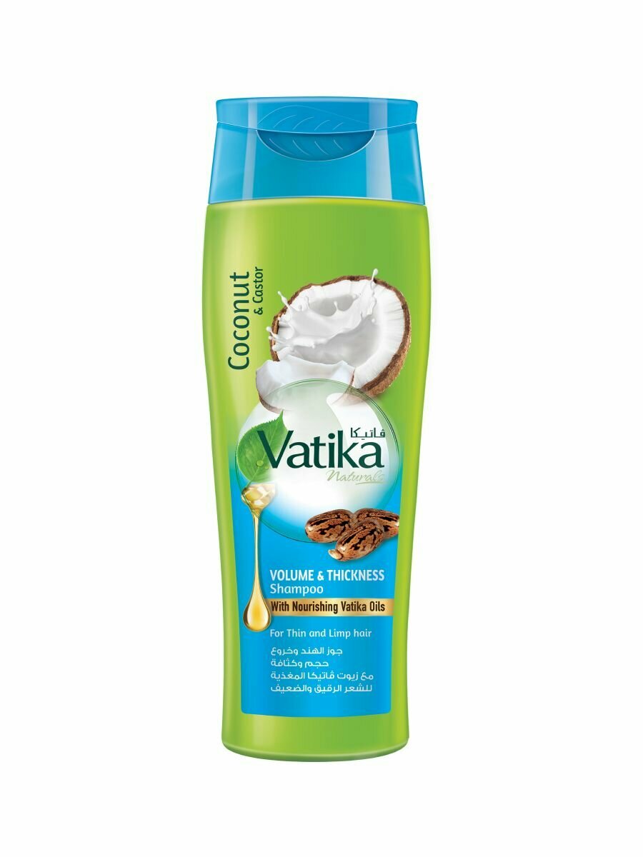 Dabur Vatika Шампунь Кокос и касторовое масло / Coconut and castor / Дабур Ватика 400 мл