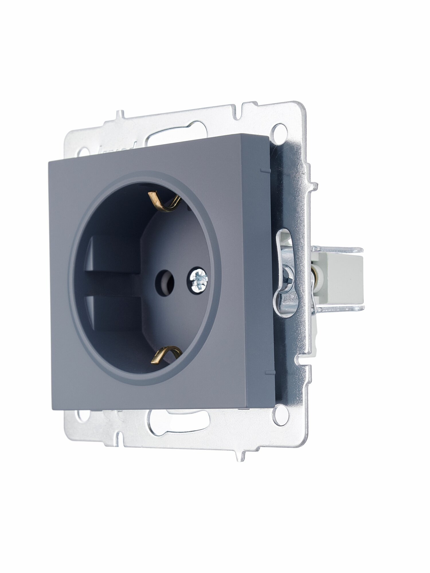 VESNA Розетка с защитой от детей ПБТ графит (10шт/120шт)