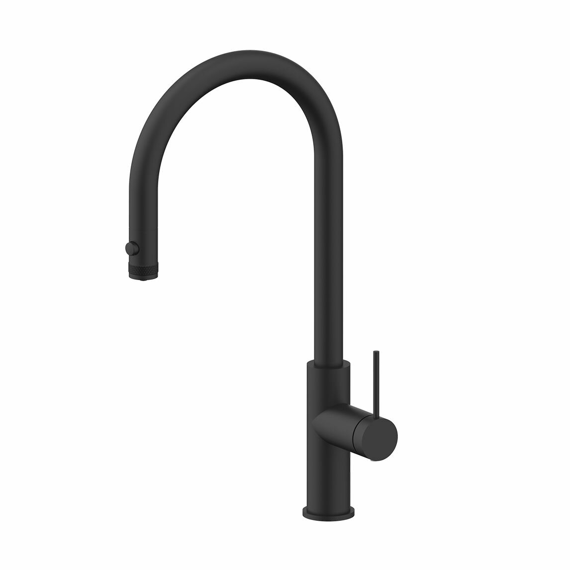 Смеситель для кухни с выдвижным изливом Paulmark GALANT антрацит (черный матовый), с подключением фильтра питьевой воды, Ga213077-AN