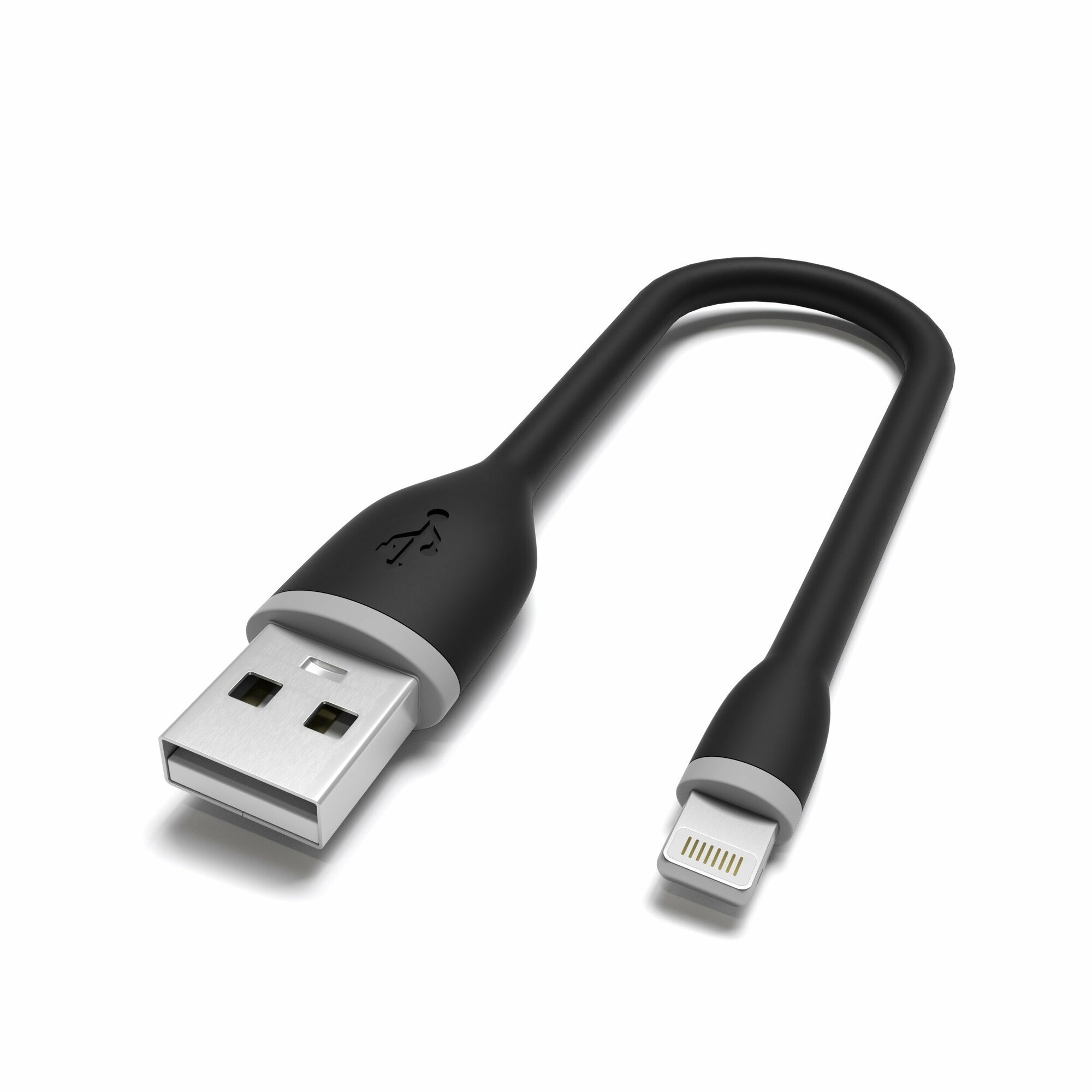Кабель Satechi Flexible Lightning to USB Cable 15 см Черный для iPhone iPad (ST-FCL6B)