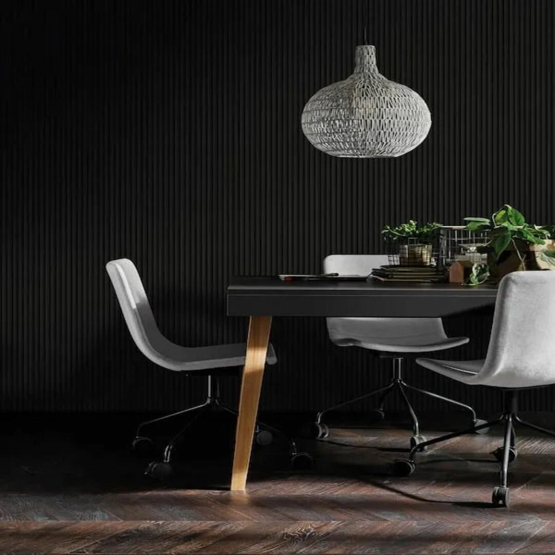 Стеновая, потолочная реечная панель 3D, VOX, LINERIO S-LINE BLACK, 2,65. Комплект 7 шт + левая и правая планка