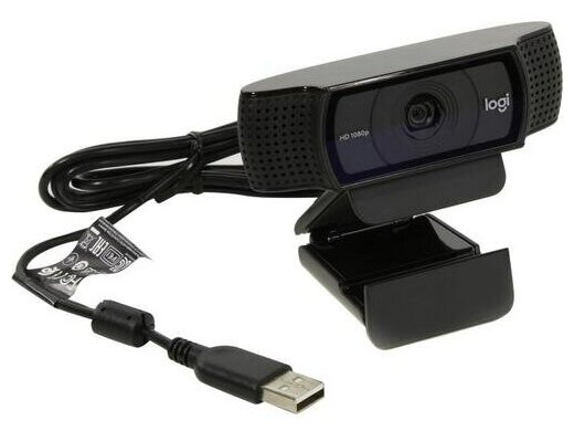 Камера Web Logitech C920e черный 3Mpix (1920x1080) USB2.0 с микрофоном (960-001086)