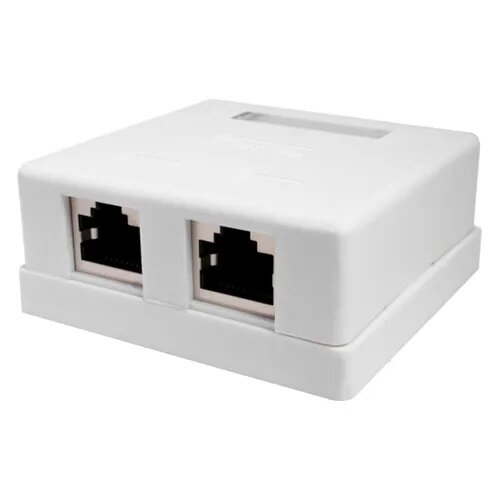 Розетка Suprlan (10-0308-1) наклад. RJ45 2 кат.5E FTP бел.
