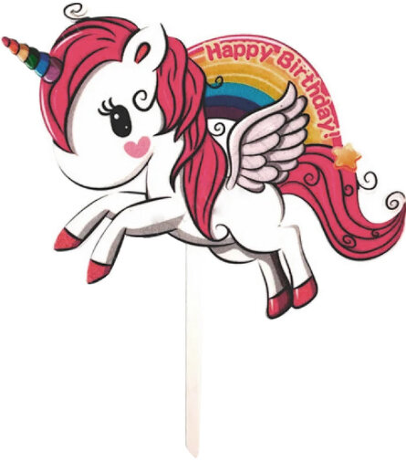 Топпер для торта Happy Birthday Единорожка