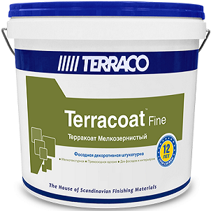Декоративная Штукатурка Шагрень Terraco Terracoat Fine 25кг cо Средней Степенью Выраженности Текстуры / Террако Терракоат Файн.