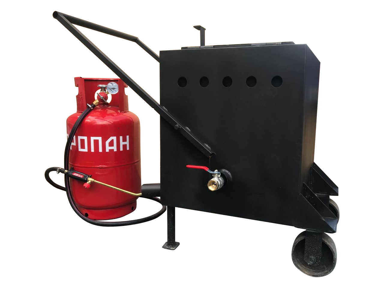 Битумный котел "МИДГАРА", Объем 70 л. Газовый разогрев, расход 7л/час. Без баллона.