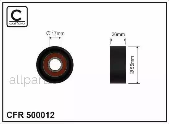 CAFFARO 500012 Ролик генератора натяжной BMW 1 сер (F20) N13B16 12 (без натяжителя)