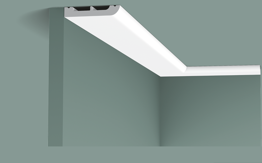 Карниз Гладкий Orac Decor SX183 Д200xШ1.3xВ7.5 см Лепнина из Дюрополимера / Орак Декор.