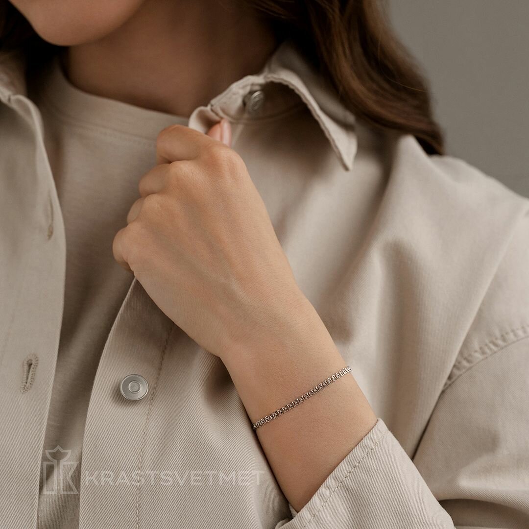 Браслет, серебро, 925 проба, родирование