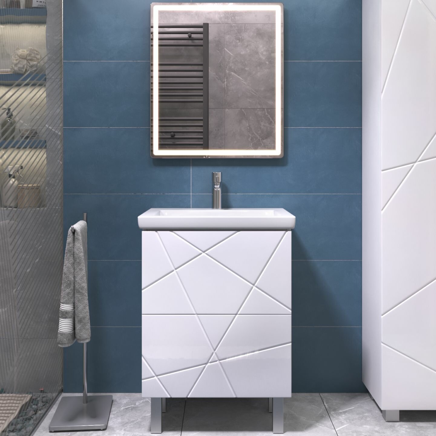 Мебель для ванной Vigo Geometry 2-600 Como белая