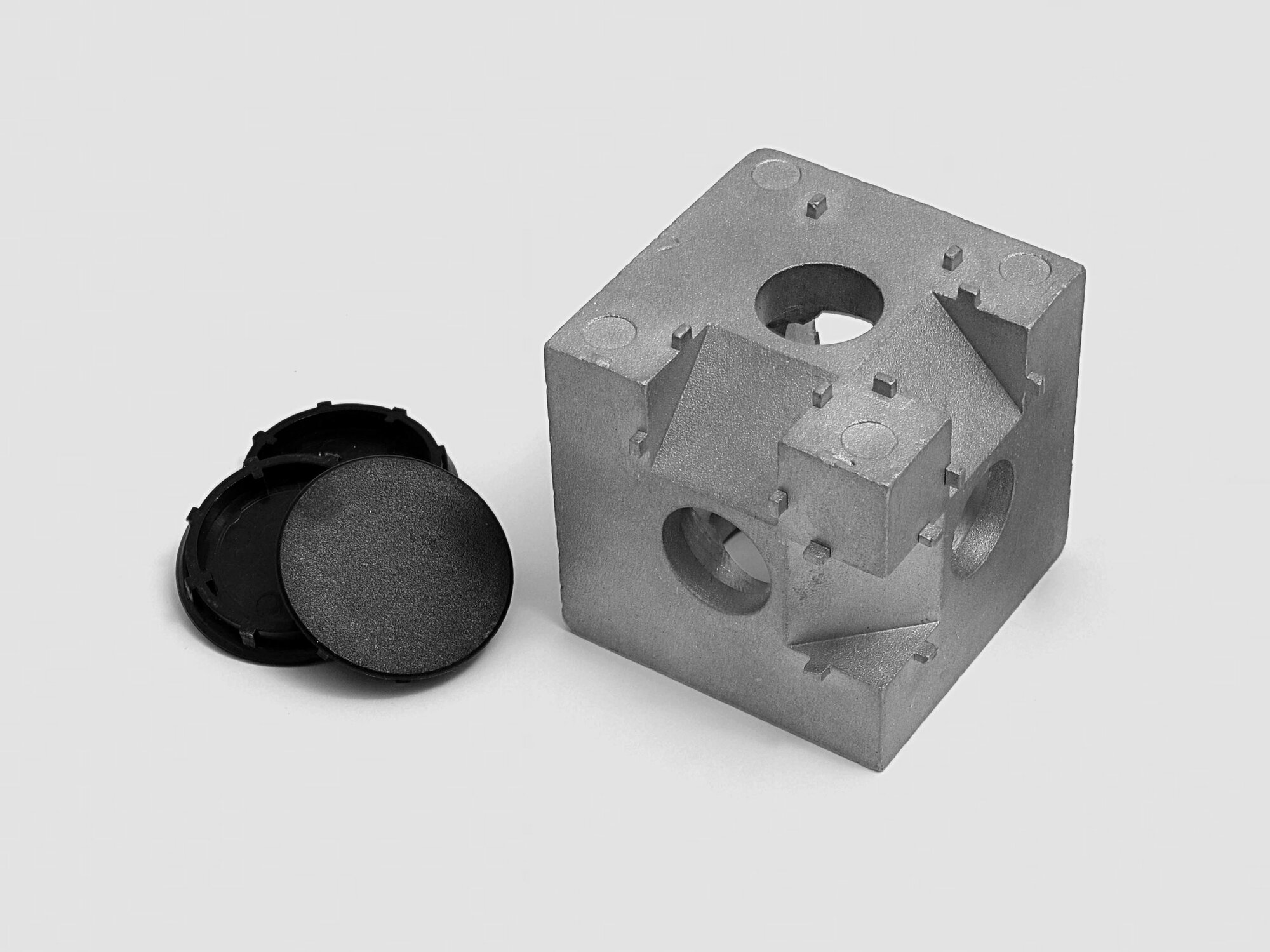 3-х сторонний кубический соединитель 30х30_D, паз 8, F65 / 1 шт / соберизавод