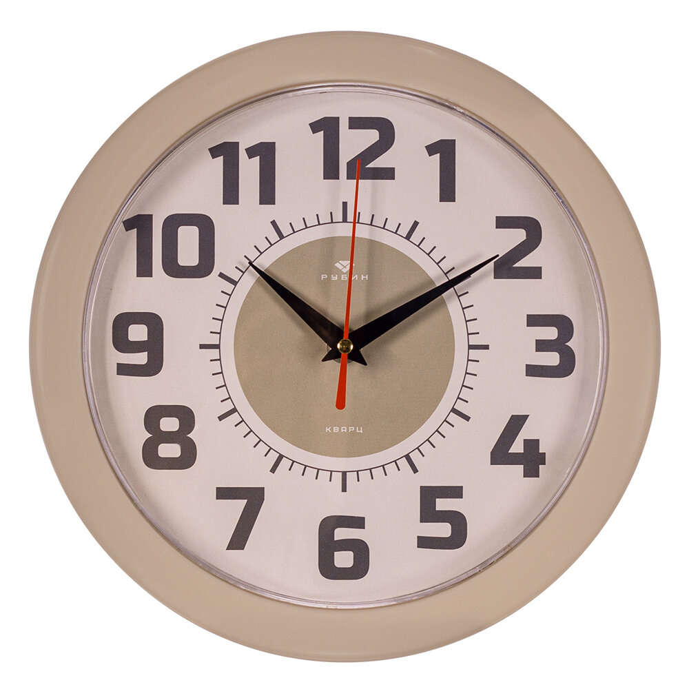 Часы настенные круг d=24,5см, корпус бежевый "Классика"2323-125