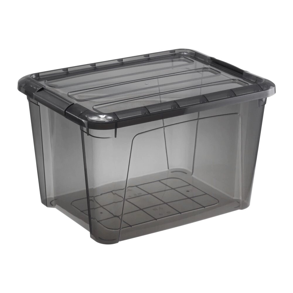 Контейнер для хранения с замками КИП 15,5 л черный прозрачный