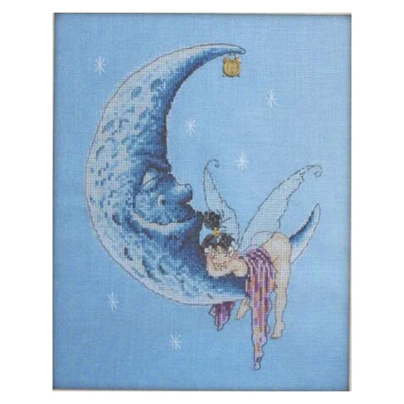 Amishop набор для вышивки крестом Луна Фея Ангел 18CT unprint canvas