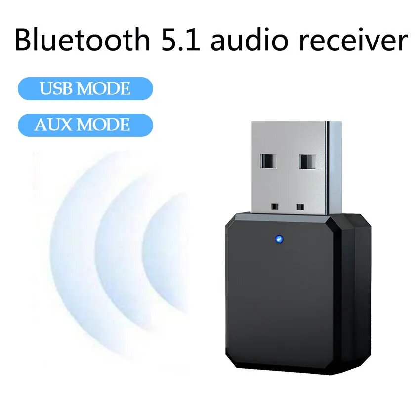 Аудиоприемник KN318, Bluetooth 5,1, AUX, USB, двойной выход, стерео, автомобильный беспроводной адаптер громкой связи, видеоприемник, аудиоадаптер