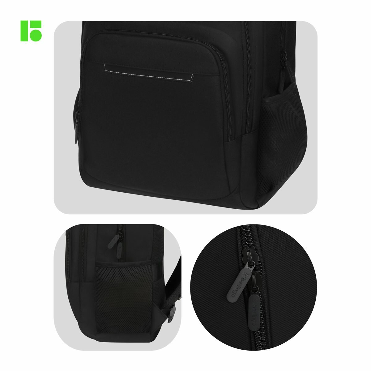 Рюкзак молодежный Berlingo City "Strict black", 42x29x17см, отд. для ноутбука, USB--разъем, эргоном. спинка (RU06952)