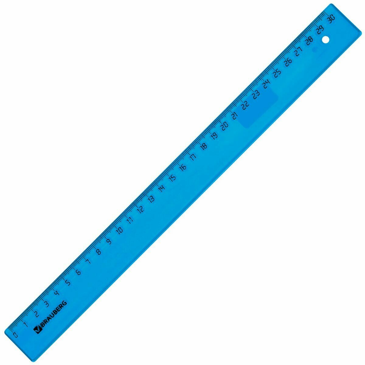 Линейка 30см Brauberg, прозрачная тонированная (210610), 1шт.