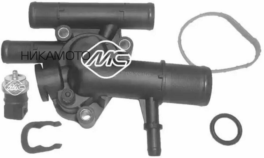 METALCAUCHO 03645 Корпус термостата NISSAN PRIMERA III (2001-2007), OPEL VIVARO A I (2001-2016), RENAULT CLIO II (1998-2005)/ ESPACE IV (2003-2014)/ LAGUNA II (2001-2007)