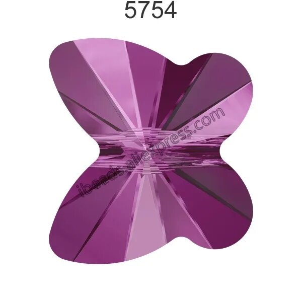 Хрустальная бусина-бабочка Fuchsia 502, 6mm