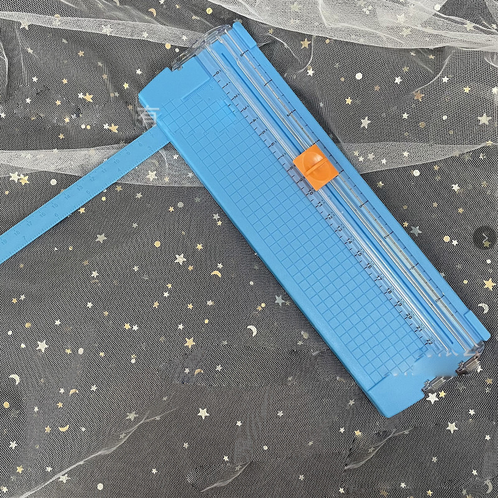 Резак для бумаги мини, складной, из углеродистой стали, без заусенцев, синий