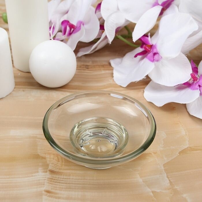 Мыльница КНР 10,7х10,7х4 см, стекло, цвет прозрачный (2813690)