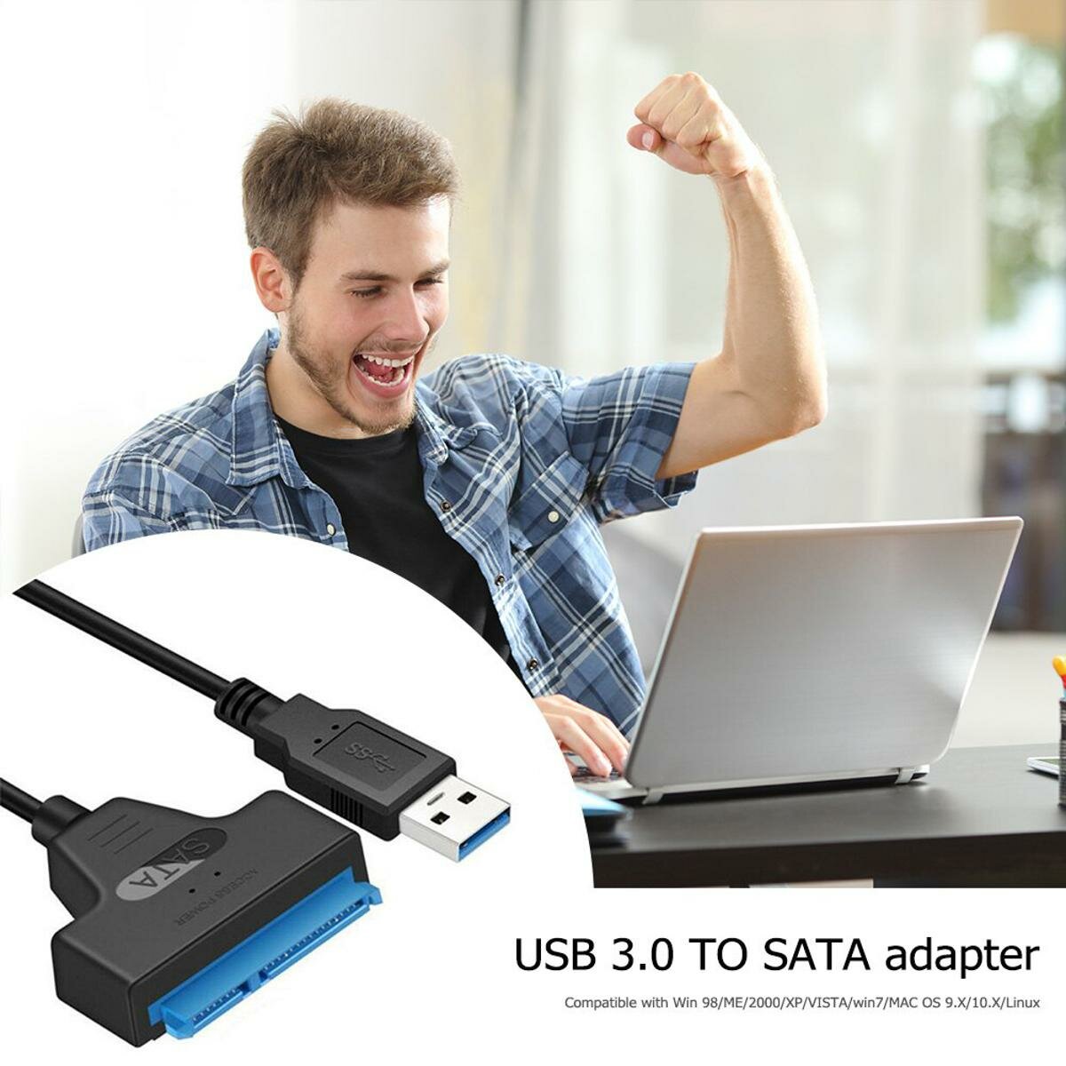 Гбит/с USB 3.0 к SATA кабель внешний кабель питания для жесткого диска адаптер кабель штекер адаптер для 2,5-дюймового ж
