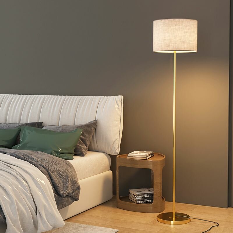 Торшер Oliver Light, E27, 60Вт, цвет слоновая кость, высота 167 см，Золотой световой столб