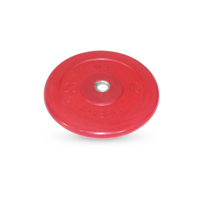 Диск обрезиненный MB Barbell d 26 мм цветной 25,0 кг (красный)