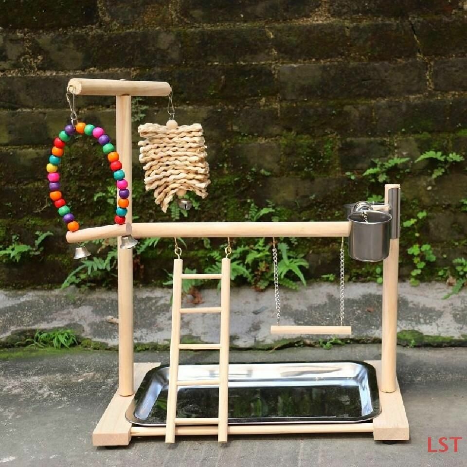 Интерактивная маленькая средняя подставка для попугая, игровая площадка, качели, лестница LST-0