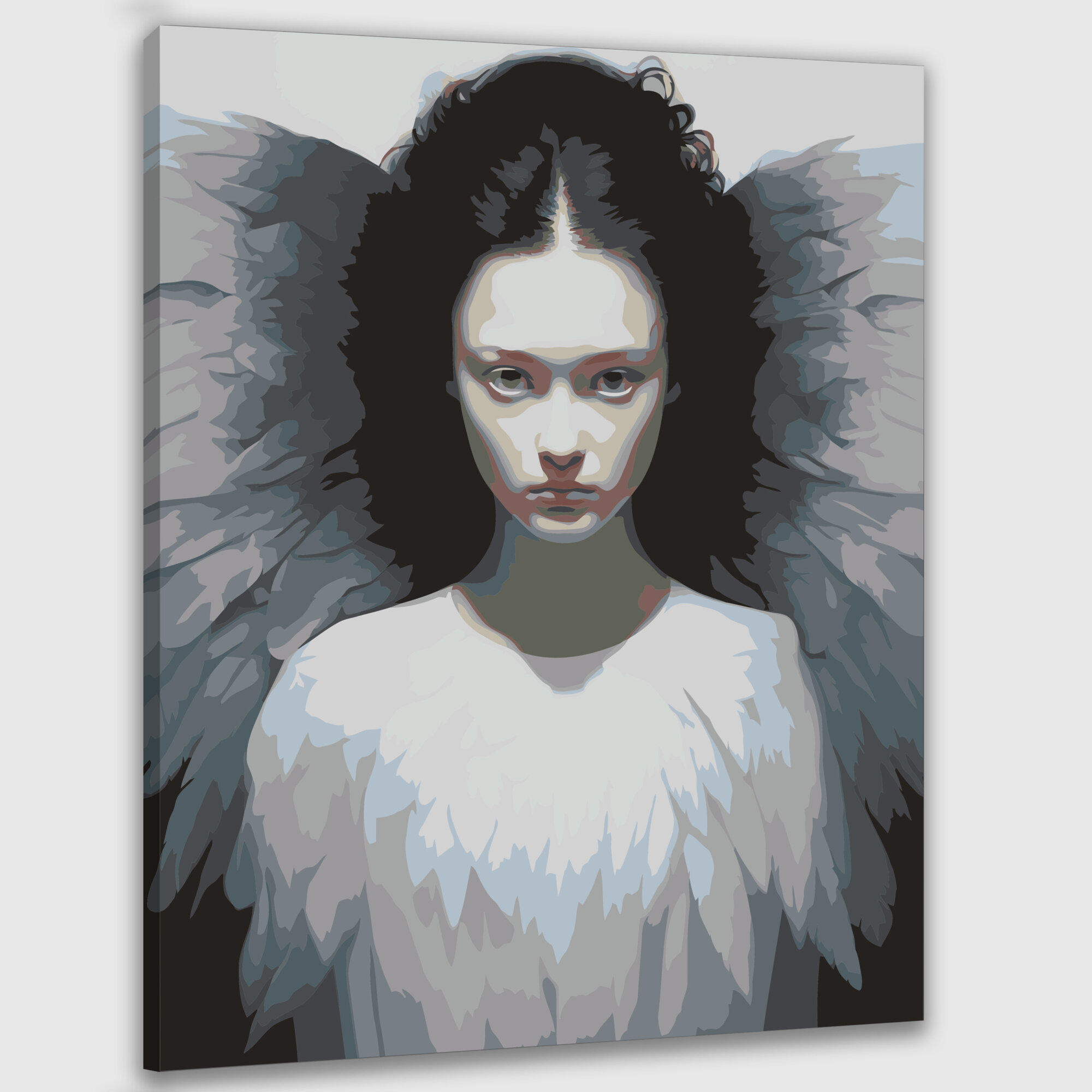 Картина по номерам 40x50 см, картина, масло, Ами Джадд, девушка, лицо, крылья, тайна, самоанализ