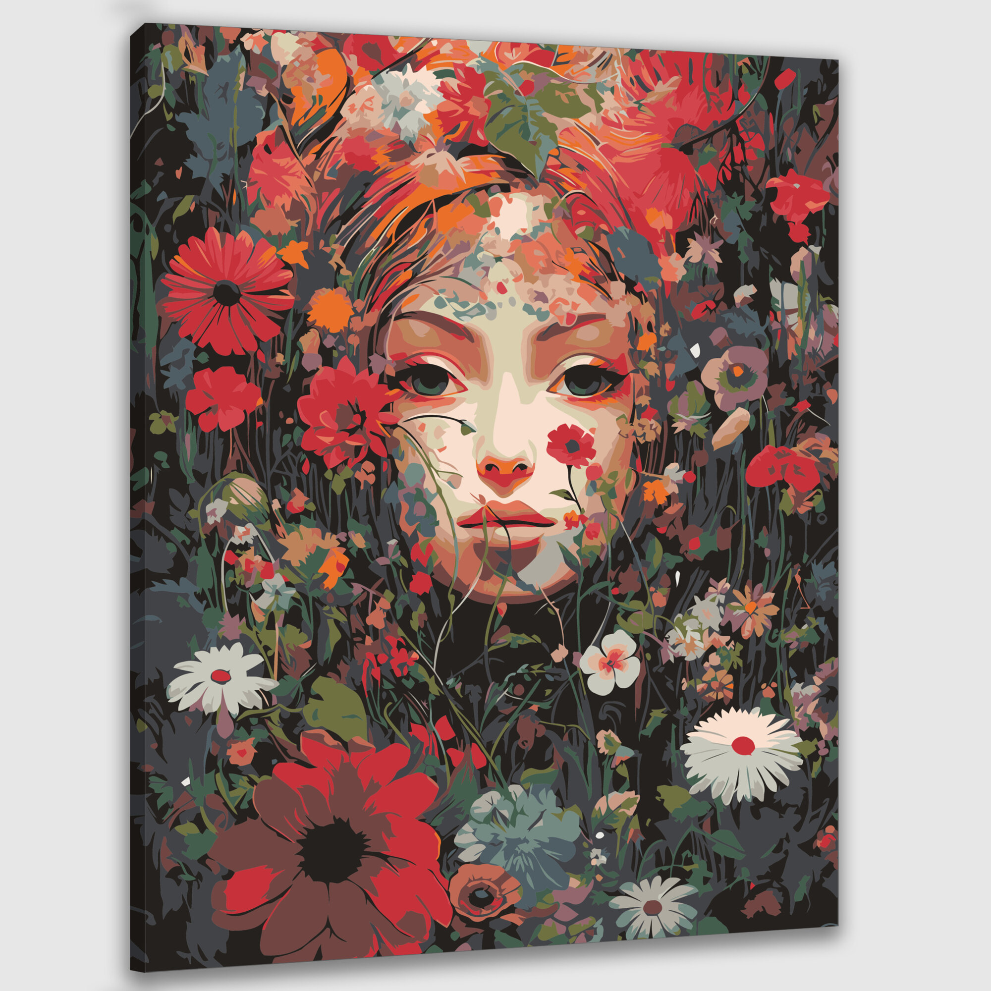 Картина по номерам 40x50 см, картина, искусство, смешанная техника, лабиринт, виноградные лозы, экзотические цветы