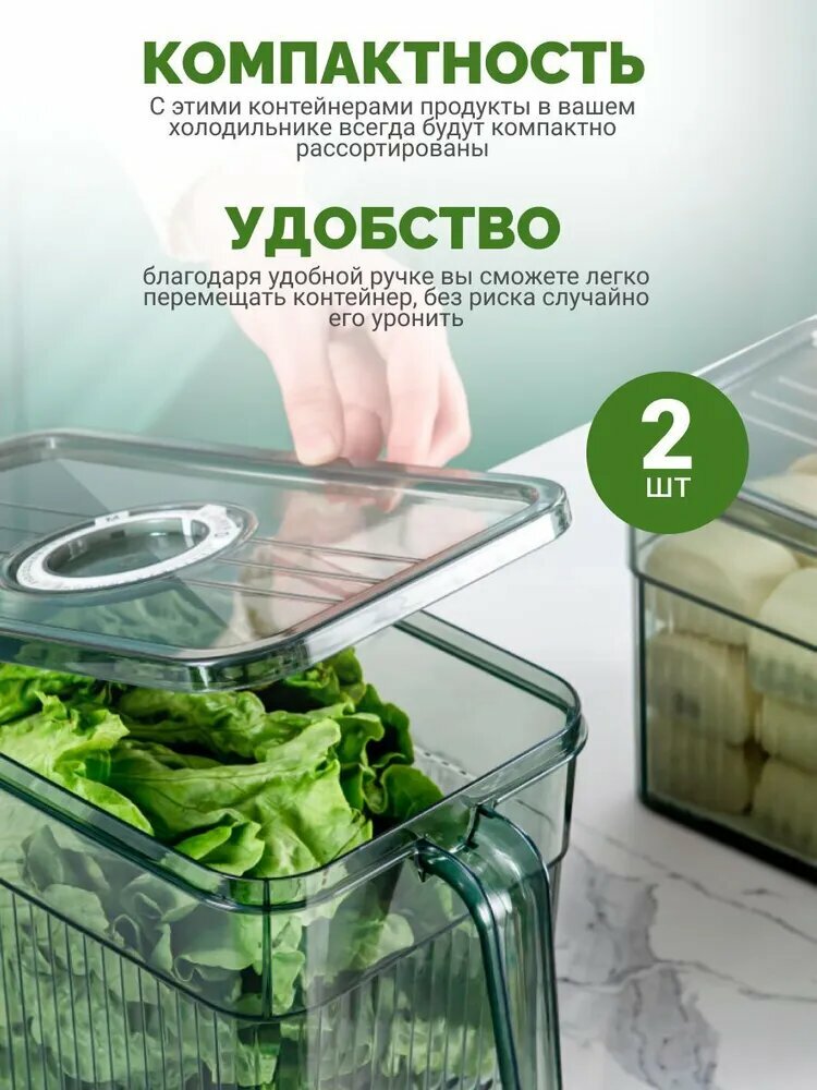 Контейнер Shanly, для хранения продуктов, пластик, 4 л, 2 штуки
