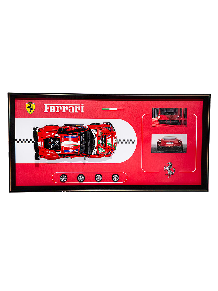 Панно на стену ручной работы "Ferrari" для эксклюзивного дизайна интерьера 120х60 см