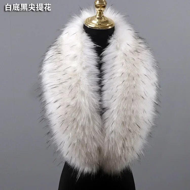 2025 Новый стиль фальшивый меховой воротник 100% высококачественный меховой шарф супер роскошная мода женщины мужчины воротник куртки капюшон шаль обертает ZH04,200,1,18, искусственный мех