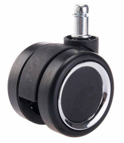 Колесо (ролики) BRABIX для кресла, прорезиненные, хром, шток d11мм, черные, короб,533089