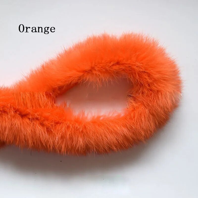 2025 100% натуральный реальный толстый кролик мех отделки одежды аксессуары подлинные меховые полосы для свитера пальто капюшон шляпа DIY пушистые отделки,0.05, мех натуральный,2, orange