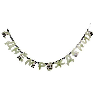 Гирлянда весёлая затея "С днем Рождения", Панды фотографические, буквы, разноцветная, 200 см