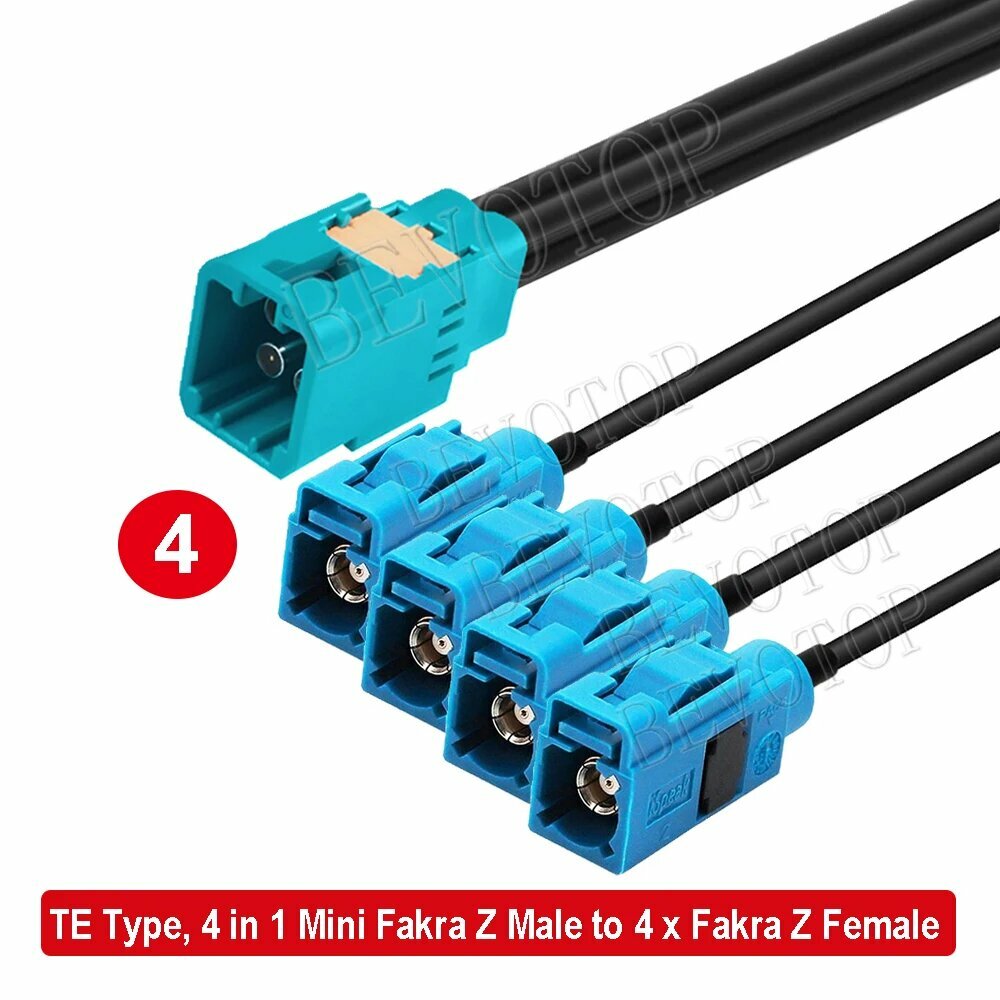 Кабель Mini Fakra Z 4 в 1 (15см) RG174