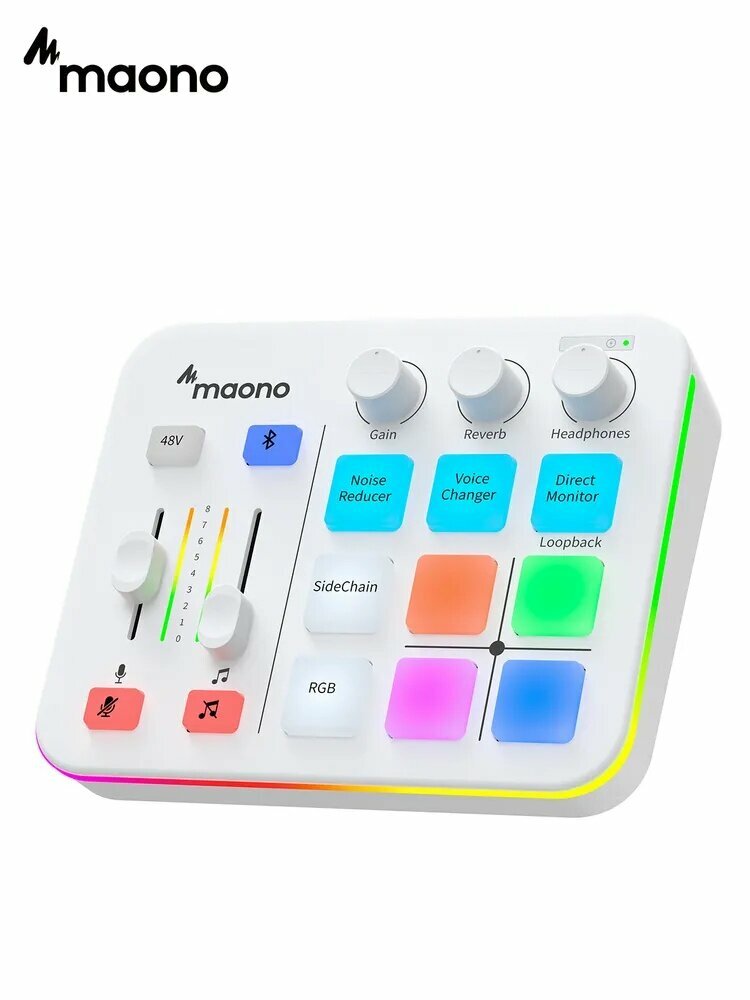 Звуковая карта Maono G1 NEO для живых игр, микшер, поддерживает мониторинг, изменение голоса, реверберацию, подходит для XLR микрофона
