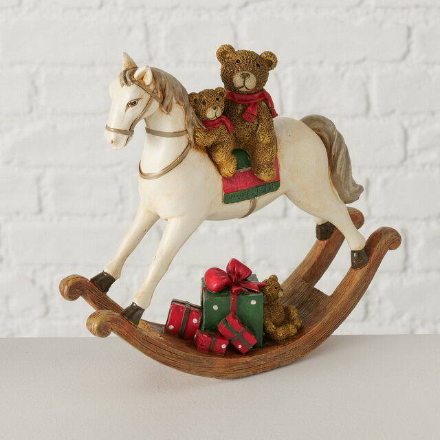 Декоративная фигурка Лошадка-качалка Эллиот с медвежатами 21 см, Boltze, 2024186-2