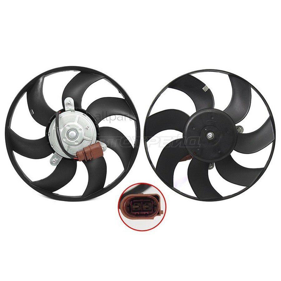 SAT ST-59-0026 Вентилятор радиатора с мотором AUDI A3/S3 03-/SKODA OCTAVIA 04-/VOLKSWAGEN GOLF 03-