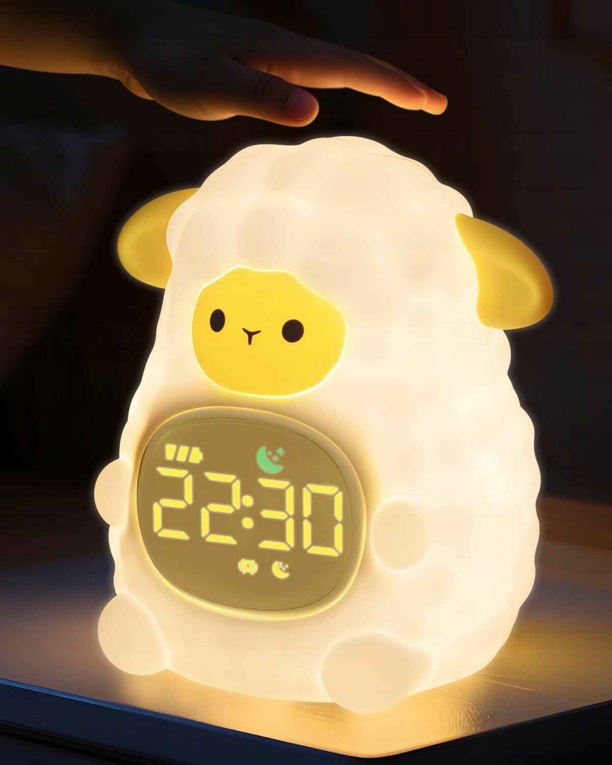 Светодиодный ночник MARY'S - Sheep/Овечка с будильником 112х 112х 127 мм, силикон/Абс - Мэрис MW61484