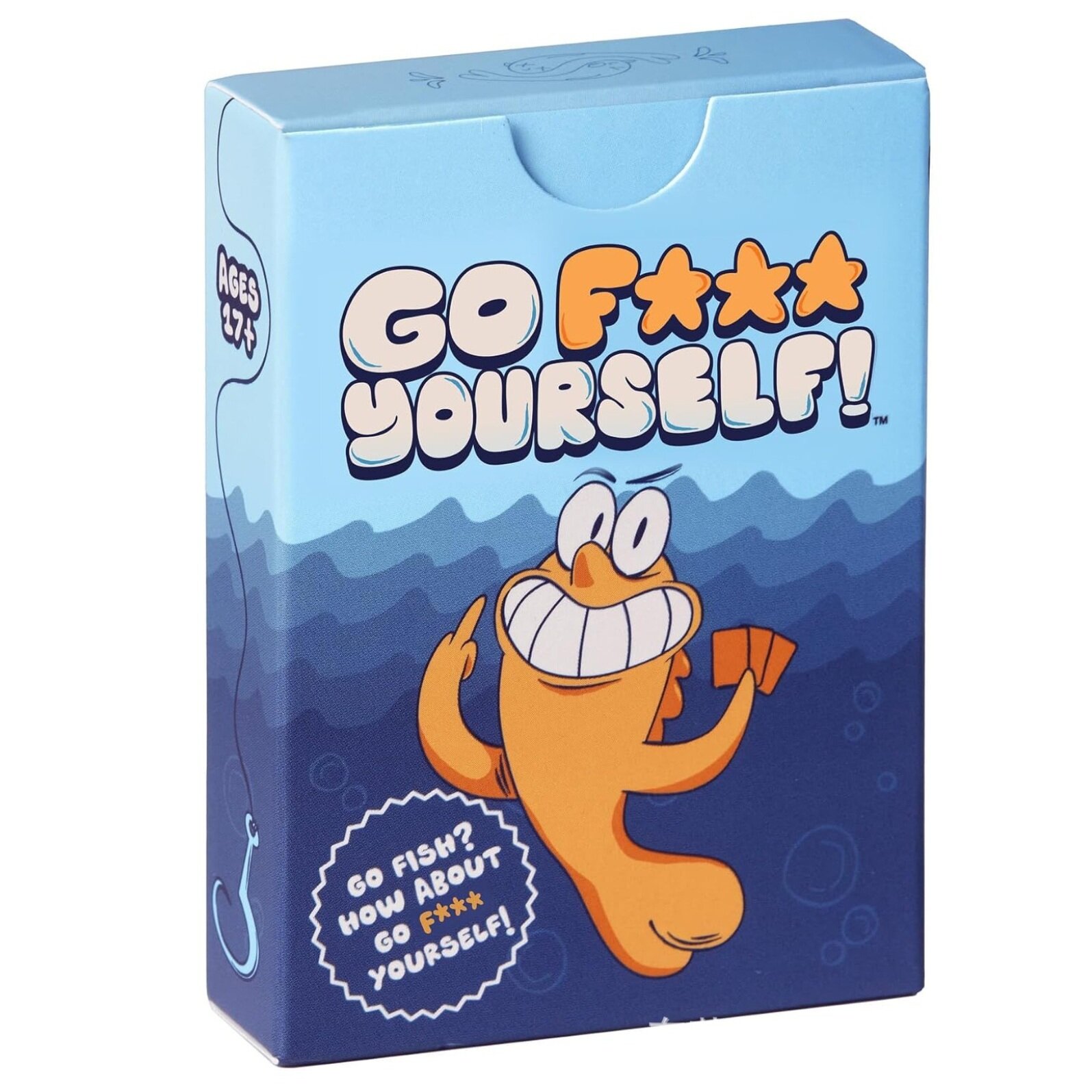 Go F Yourself! Карточная игра Go Fish для взрослых - Развлечение для 2+ игроков, размер 9см × 6.5см (приблизительно 3.54дюйма × 2.56дюйма), размер карты 3.5 × 2.6 × 0.8 дюйма, материал ламинированный картон, вес 73г, количество карт 48, рекомендуемый