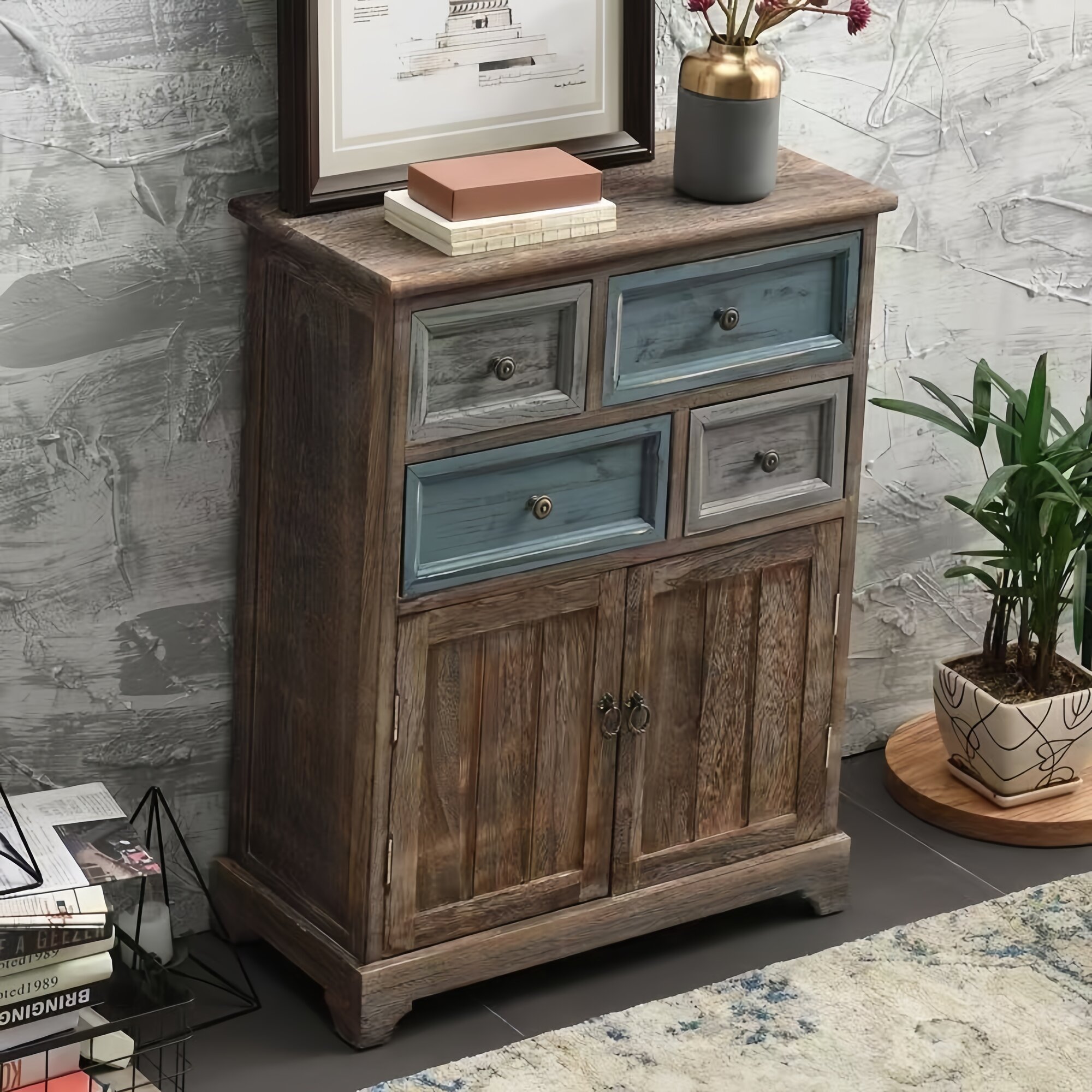 Комод "Экологически чистое дерево", арт-деко стиль, ABc пластик/дерево, 60х77х30 см