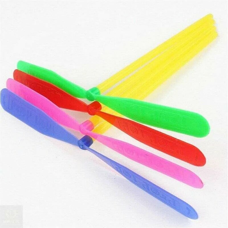 Вертушка вертолетик на палочке 20 см / в комплекте 8 шт