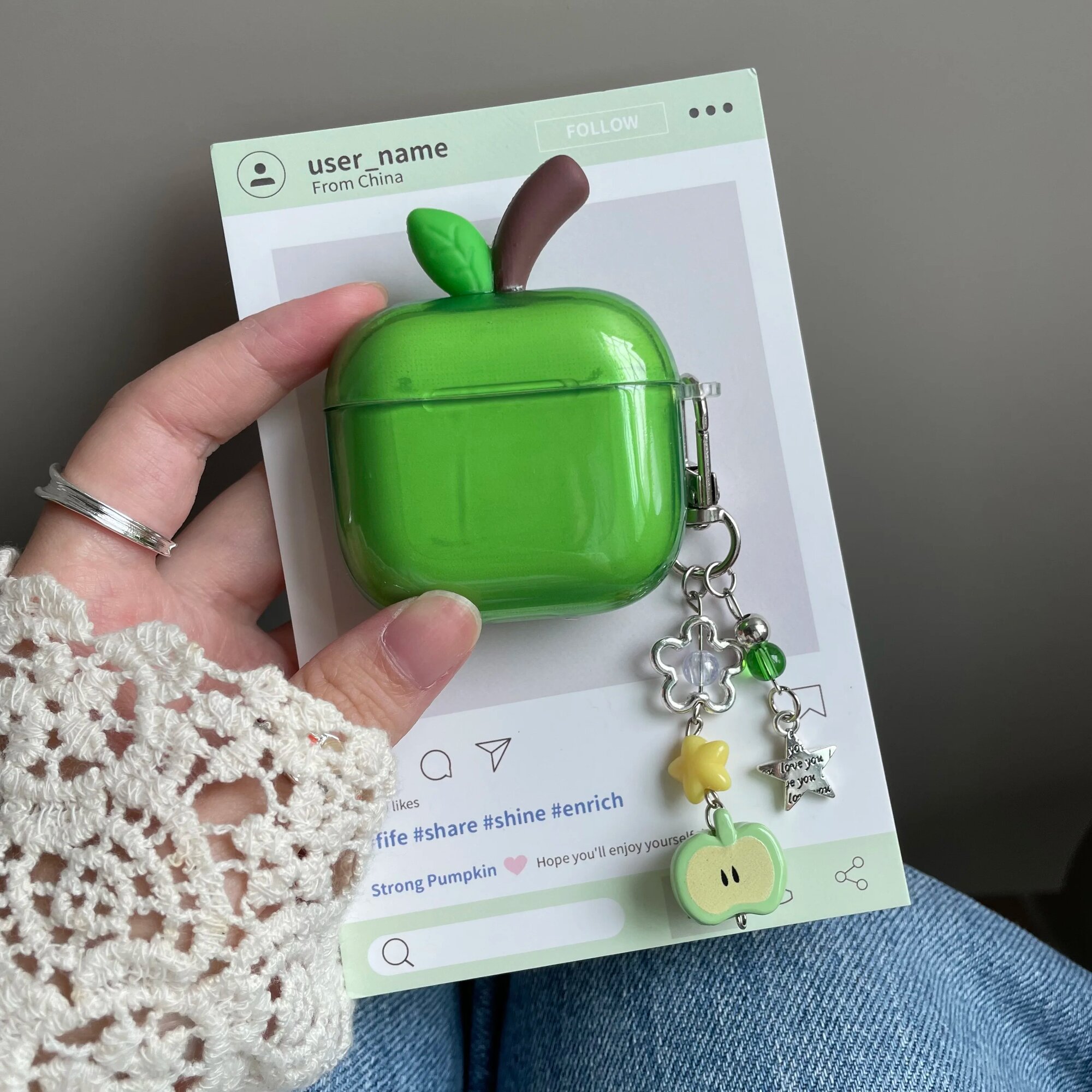 Чехол AirPods 4 Meetsweet зеленый полупрозрачный