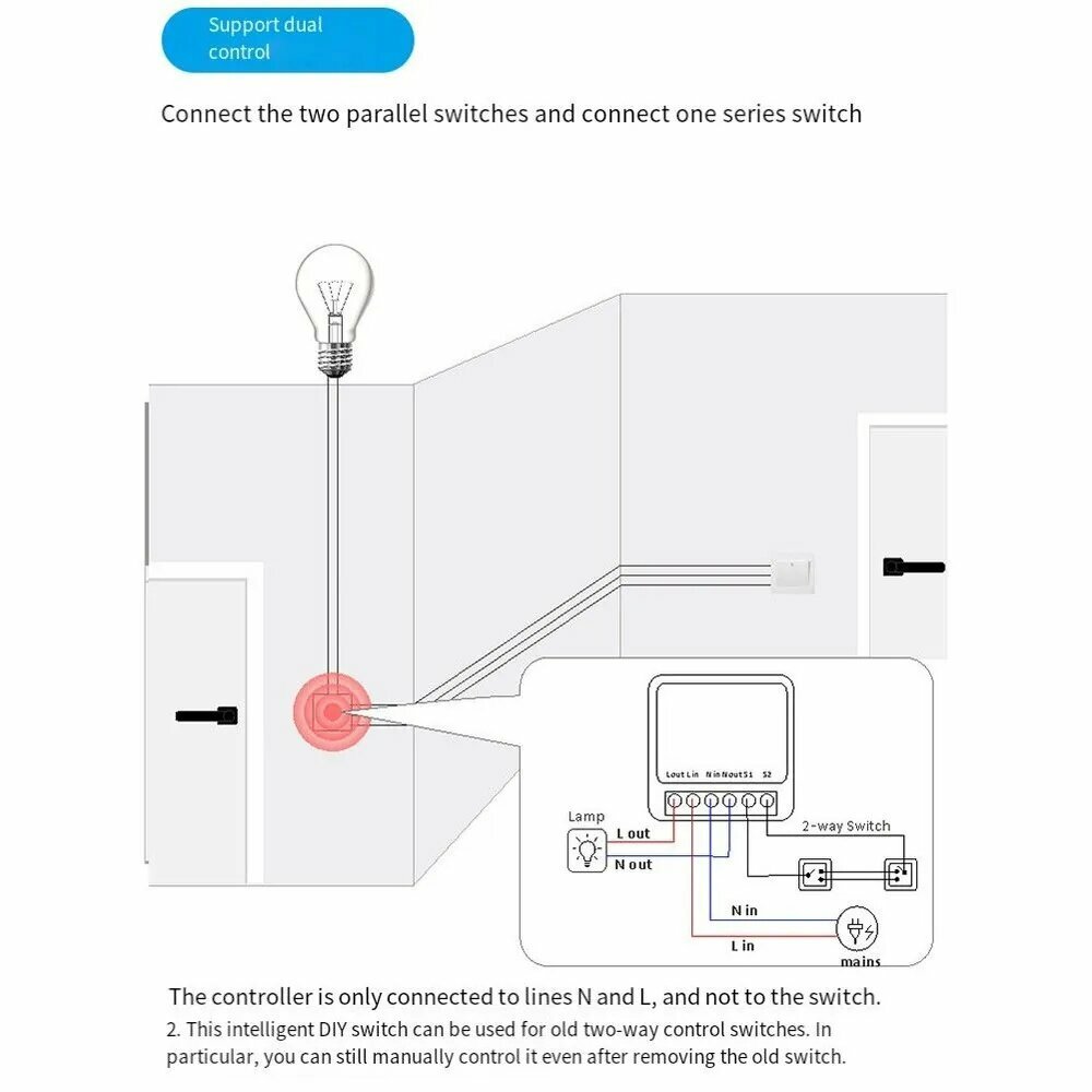 Для Tuya Для Zigbee 3.0 MiNi Smart Switch 16A 2-позиционное Реле Таймера управления